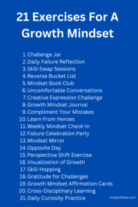 Exercises for A Growth Mindset: Unlock Your Potential